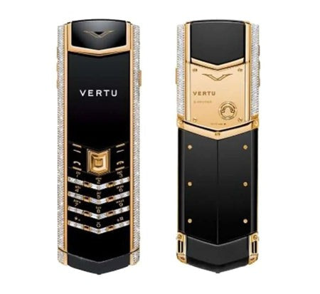 Vertu Signature Black Gold Diamond Black Keypad Mobile Phone – astore.in